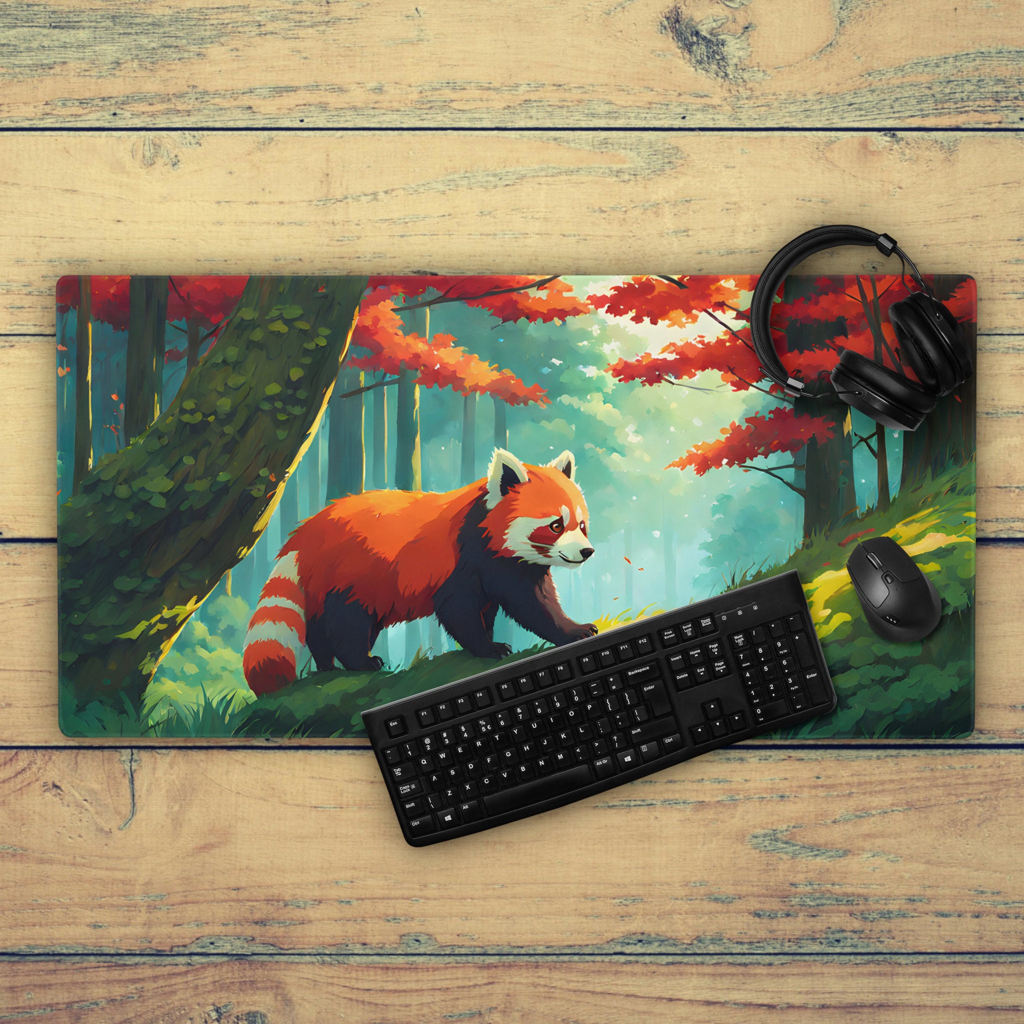 Red Panda Mouse Pad Kawaii Desk Mat Red Panda Desk Mat - Etsy