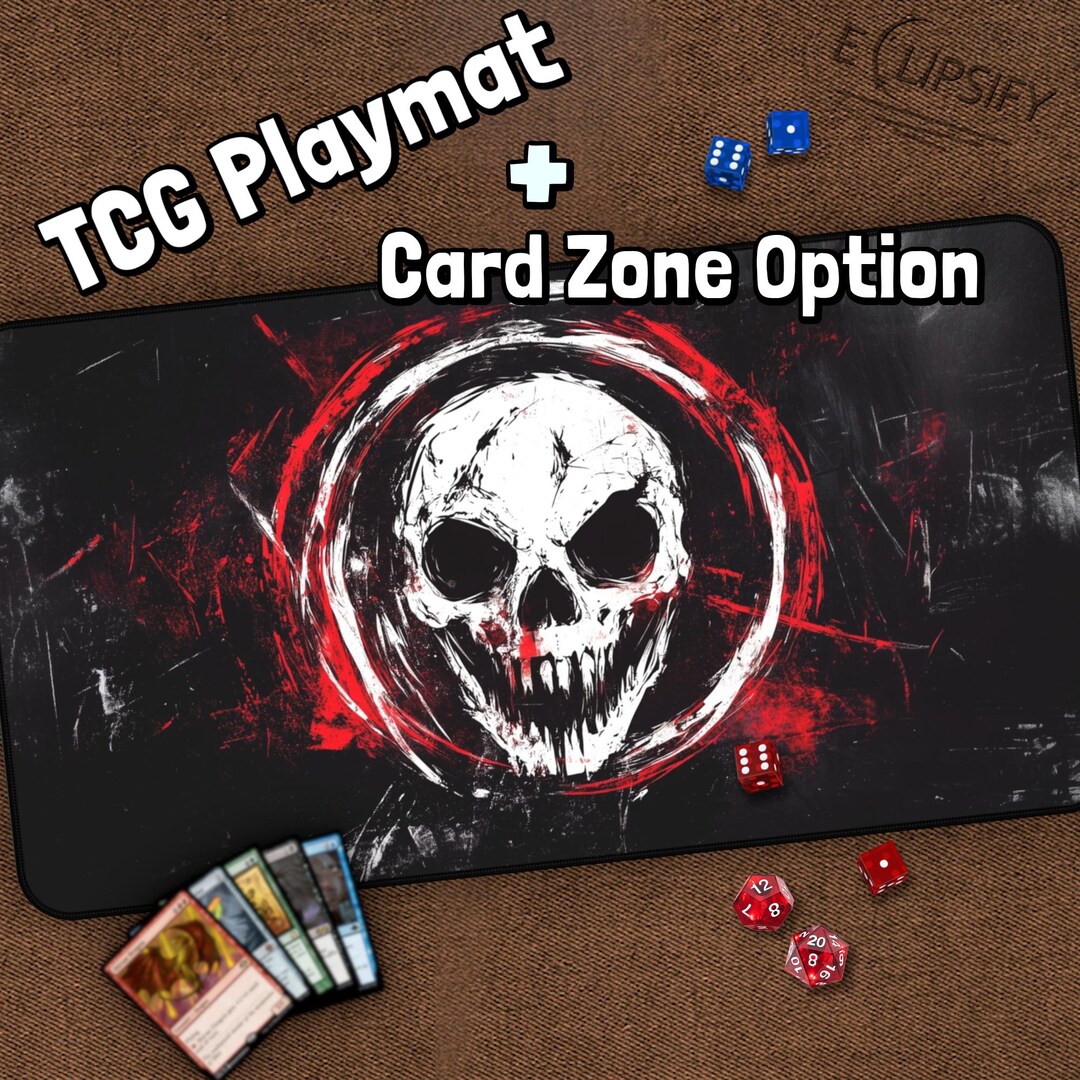 Skull TCG Playmat, Dead, Killer, MTG Play Mat With Zones, Daylight ...