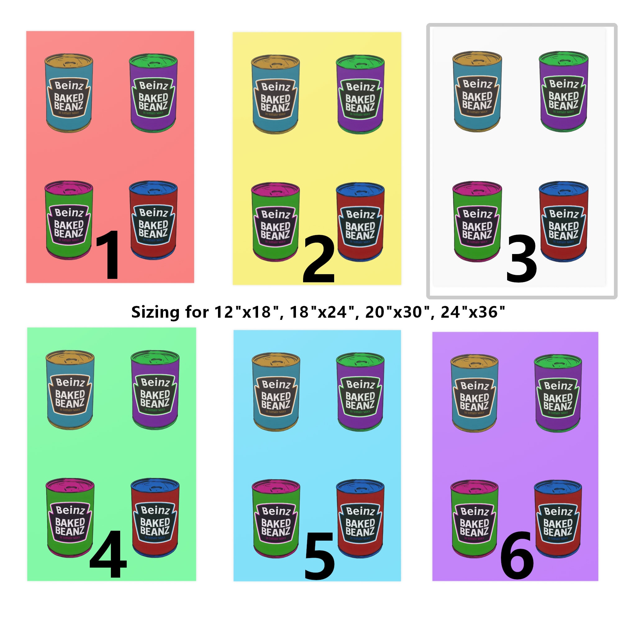 Baked Beans Print, Baked Beans Poster, Andy Warhol Art, Baked Beans Art, Baked Beans, Colorful ...