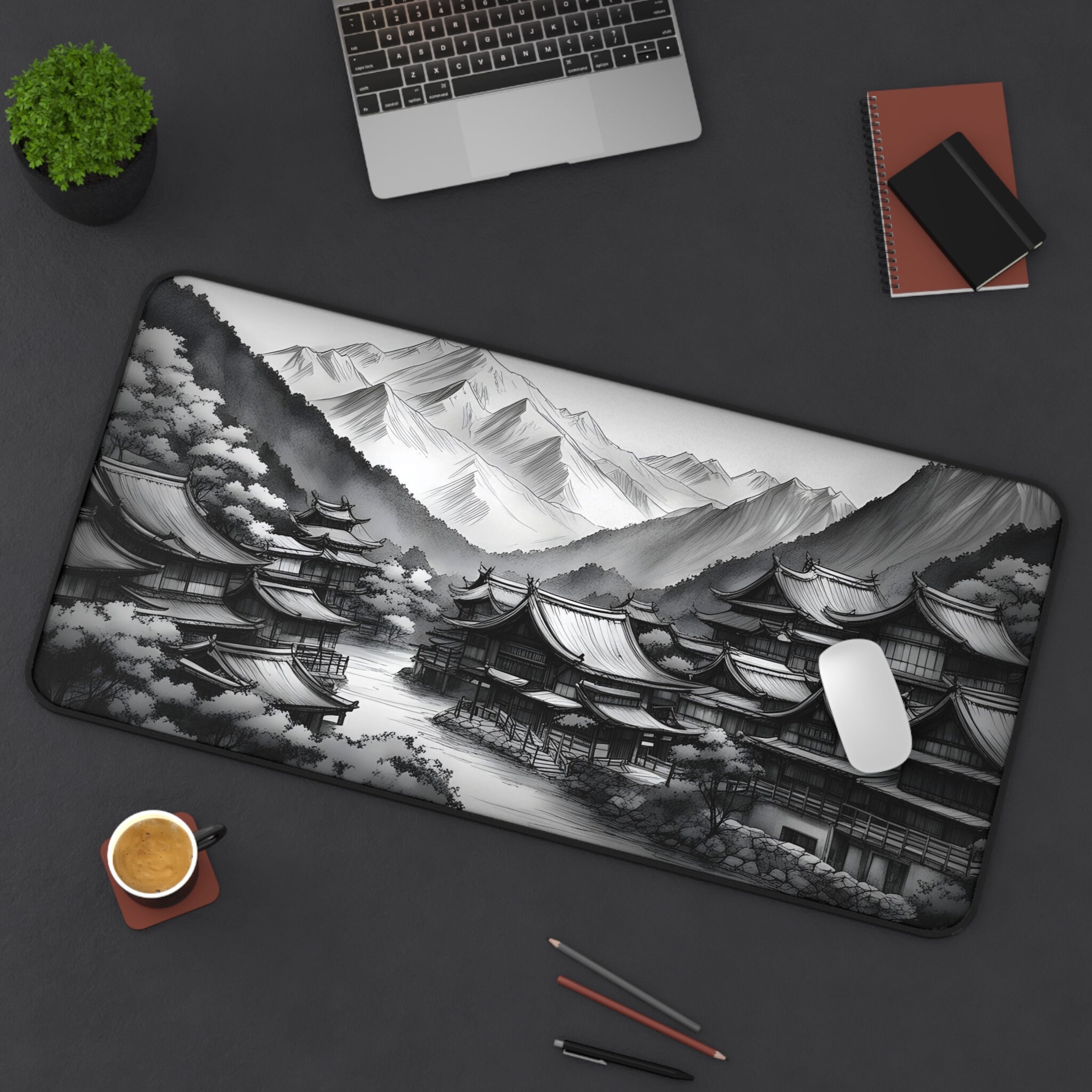 Japanese Aesthetic Drawing Mouse Pad Japanese Aesthetic - Etsy