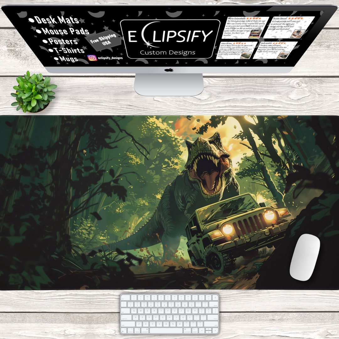 Jurassic Dinosaur Mouse Pad, Dinosaur Desk Mat, Jurassic Desk Mat, T ...