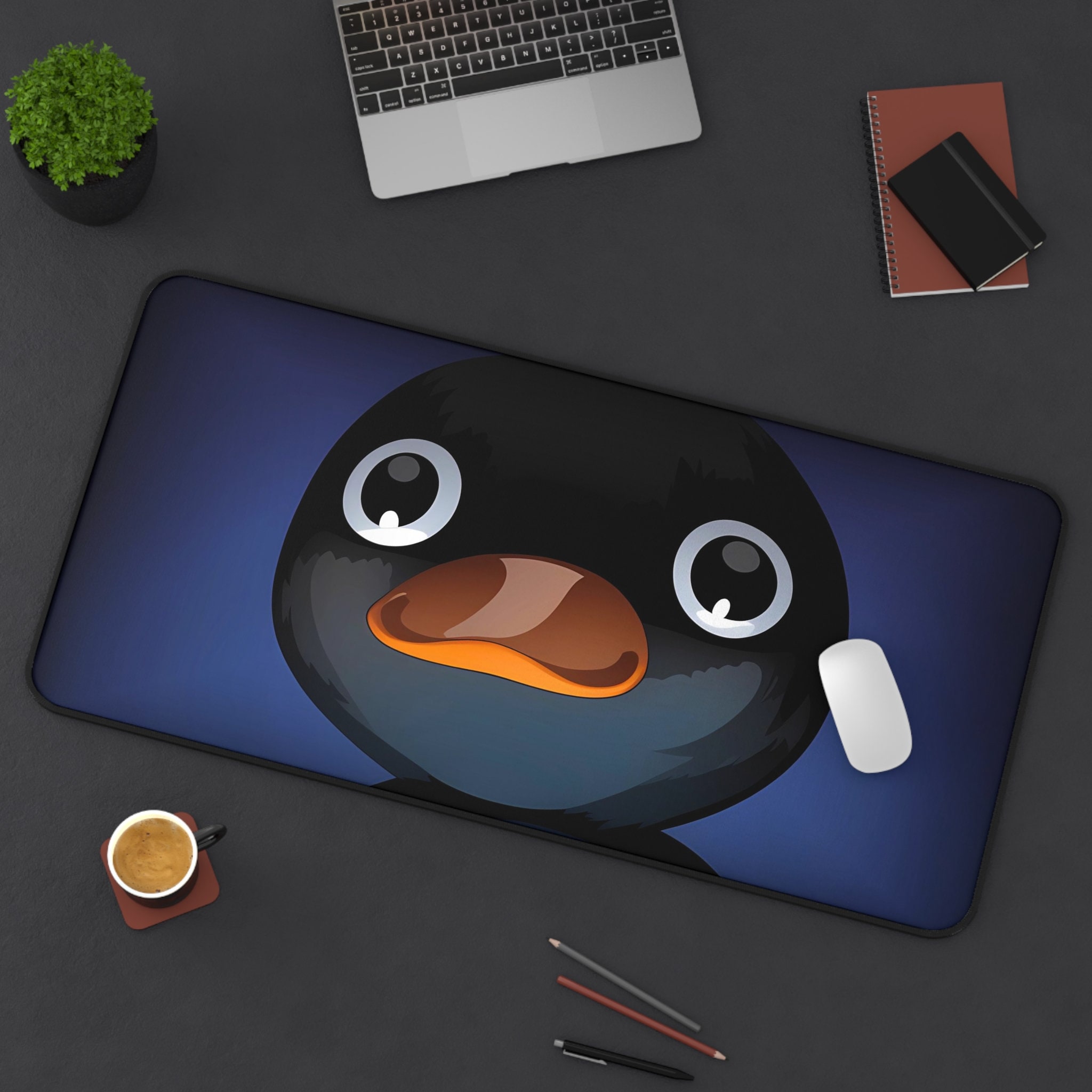 Penguin Funny Mouse Pad, Meme Desk Mat, Funny Mousepad, Blue Mouse Pad, Gaming Mouse Pad, Gaming ...