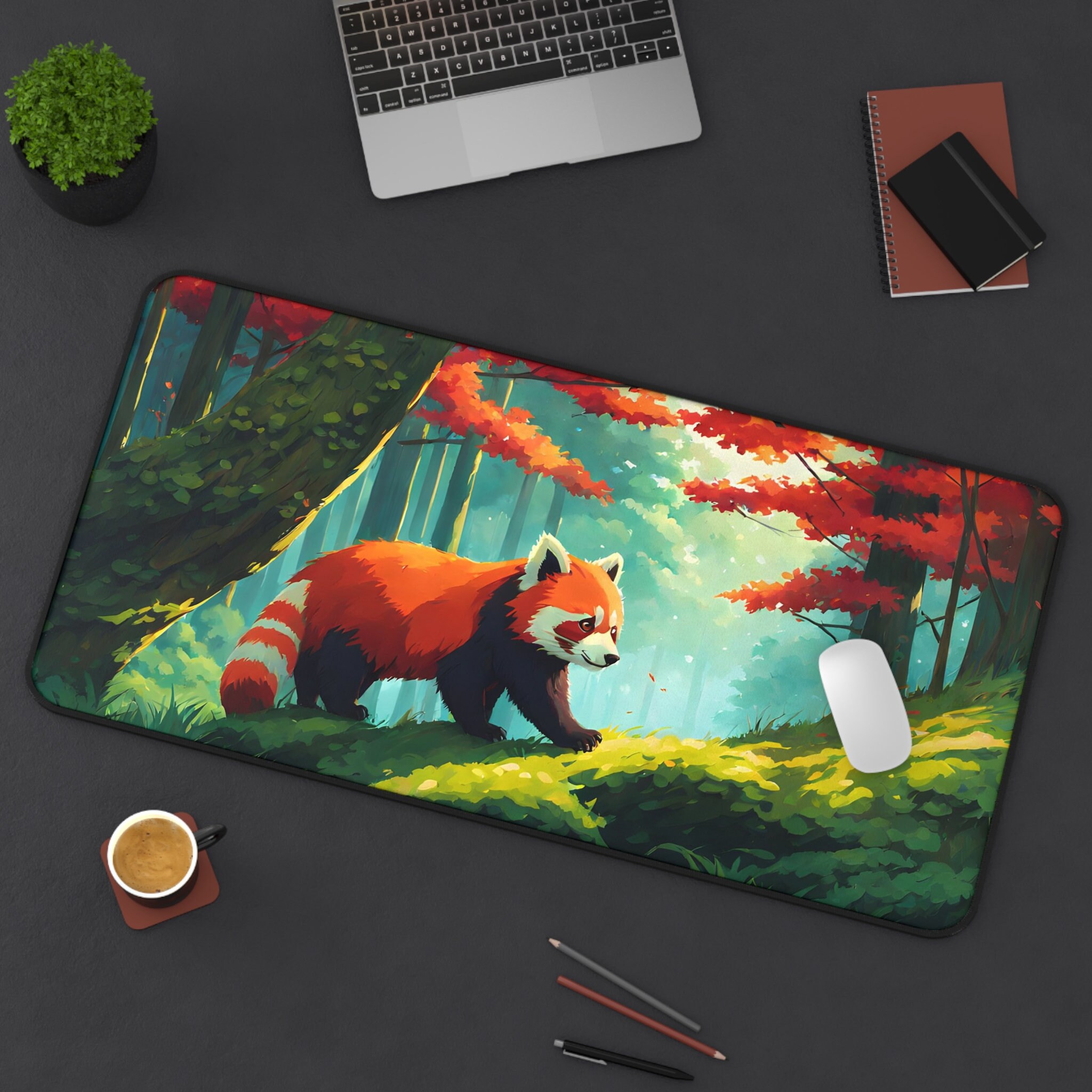 Red Panda Mouse Pad Kawaii Desk Mat Red Panda Desk Mat - Etsy