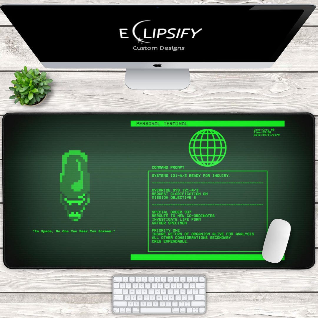 Alien Mouse Pad, Alien Desk Mat, Scifi Terminal Mouse Pad, Gaming Desk ...