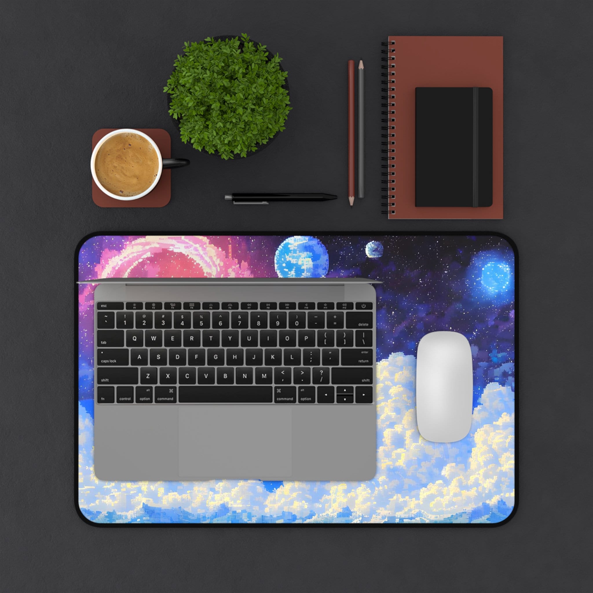 Pixel Art Space Mouse Pad Pixel Art Clouds Desk Mat Sunset - Etsy