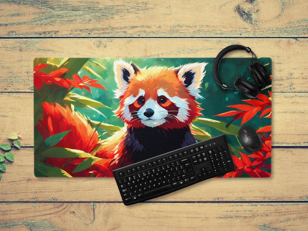Red Panda Mouse Pad, Kawaii Desk Mat, Red Panda Desk Mat, Animal Mouse ...