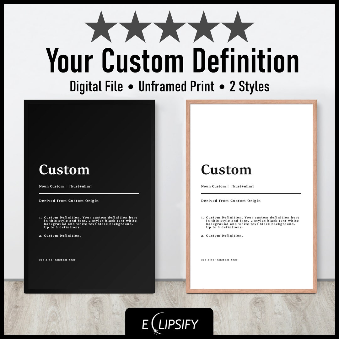 Custom Definition Print Poster, Custom Definition Poster, Personalized ...