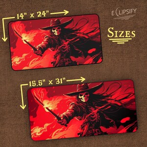 Skeleton Pirate TCG Playmat, Fantasy MTG Play Mat With Zones, Red, Fire ...