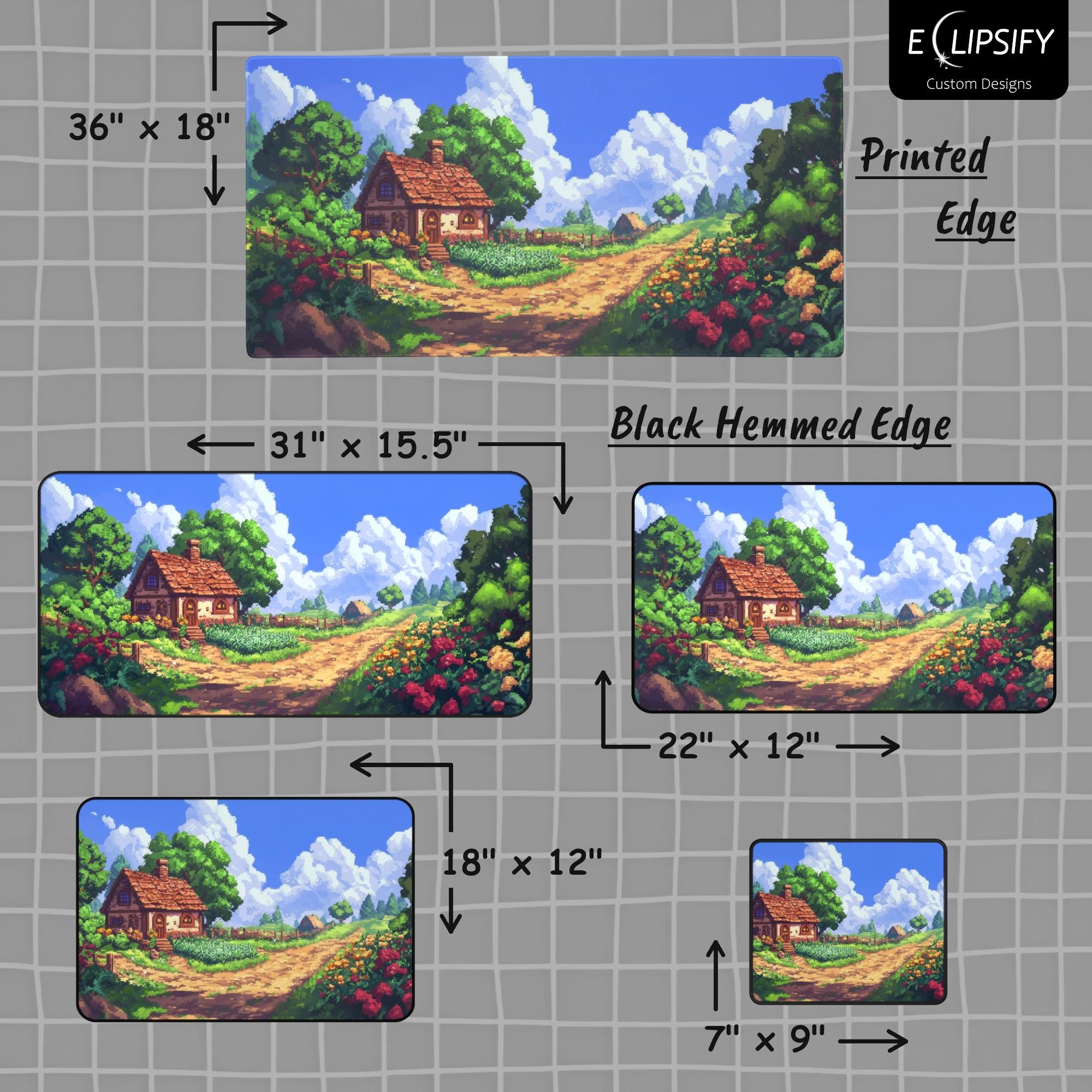 Star Valley Pixel Art Desk Mat, Cozy Farm Mouse Pad, Pixel Art Mouse ...
