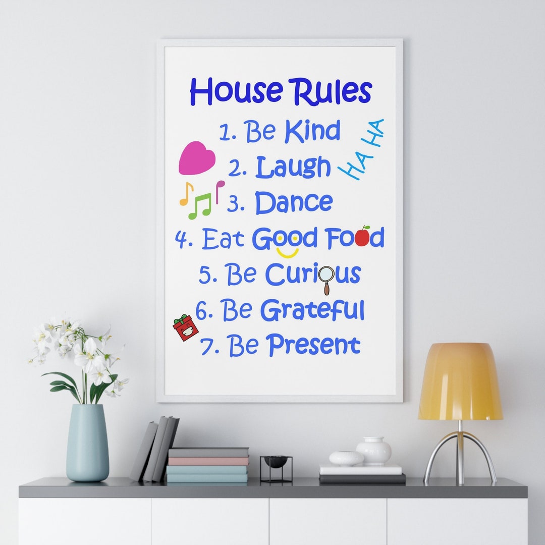 House Rules Print Poster, Art Print, Kids Poster, Family Poster, Cute ...
