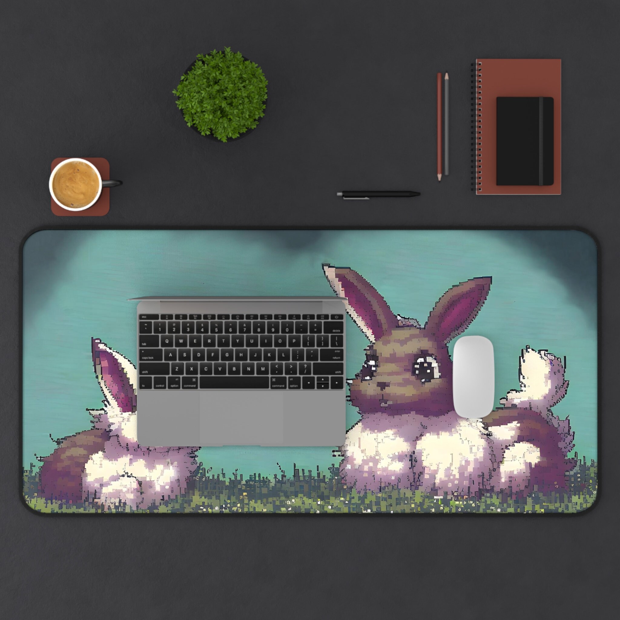 Pixel Art Kawaii Bunny Mouse Pad Anime Bunny Desk Mat Kawaii - Etsy