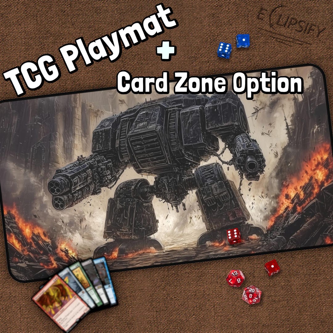 Titan Mech Destroyer TCG Playmat, Robot, Orange, MTG Play Mat With ...
