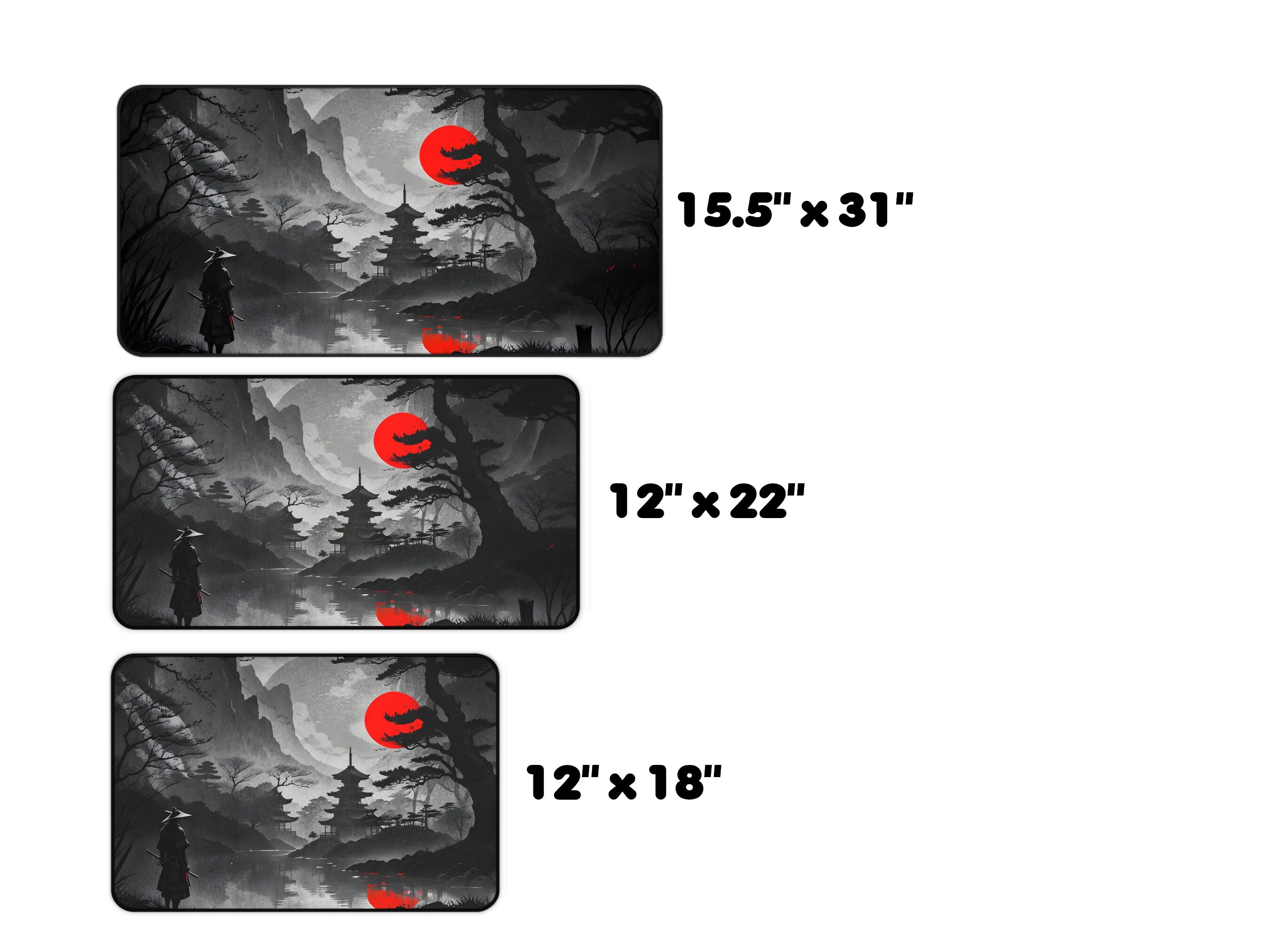 Japanese Samurai Mouse Pad, Japanese Desk Mat, Anime Mouse Pad ...