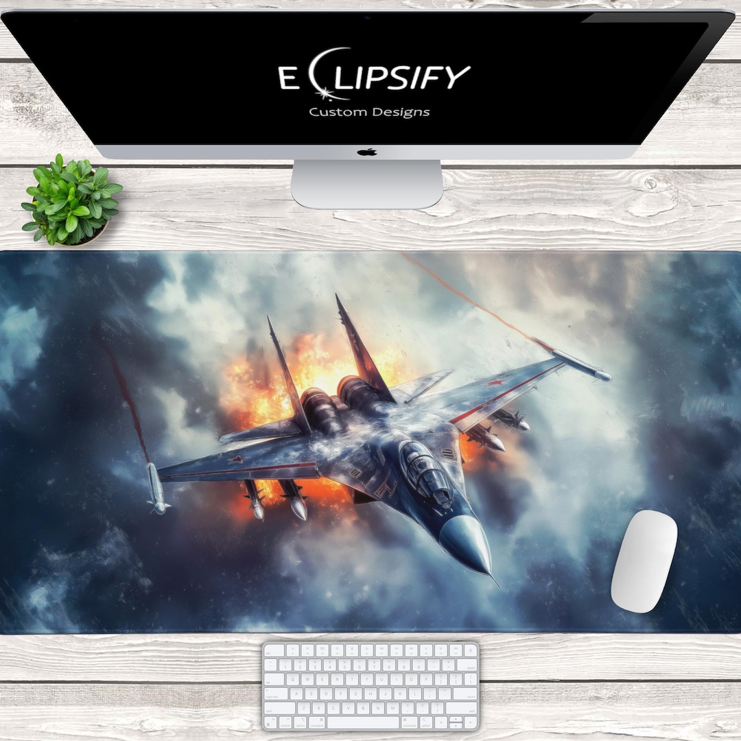 Fighter Jet Gaming Mouse Pad, F 16 Falcone, Plane Desk Mat, Jet ...
