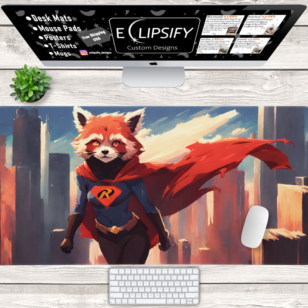 Red Panda Mouse Pad, Super Hero Mouse Pad, Funny Mouse Pad, Gamer Girl ...