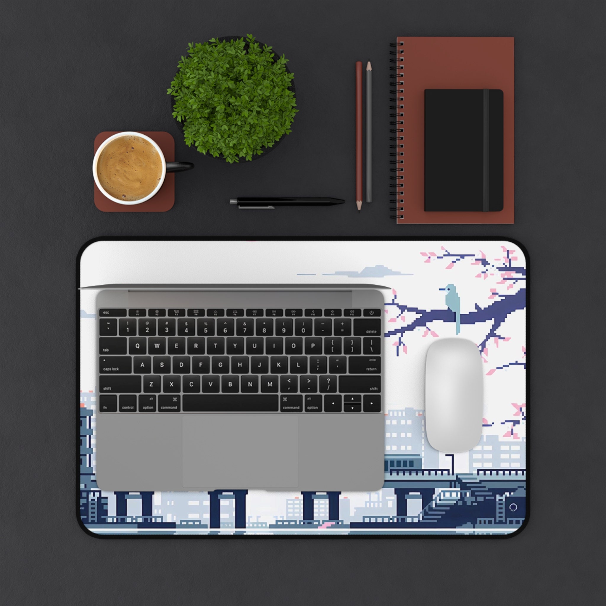 Japanese Pixel Art Mouse Pad Minimalist Desk Mat Pixel Art - Etsy