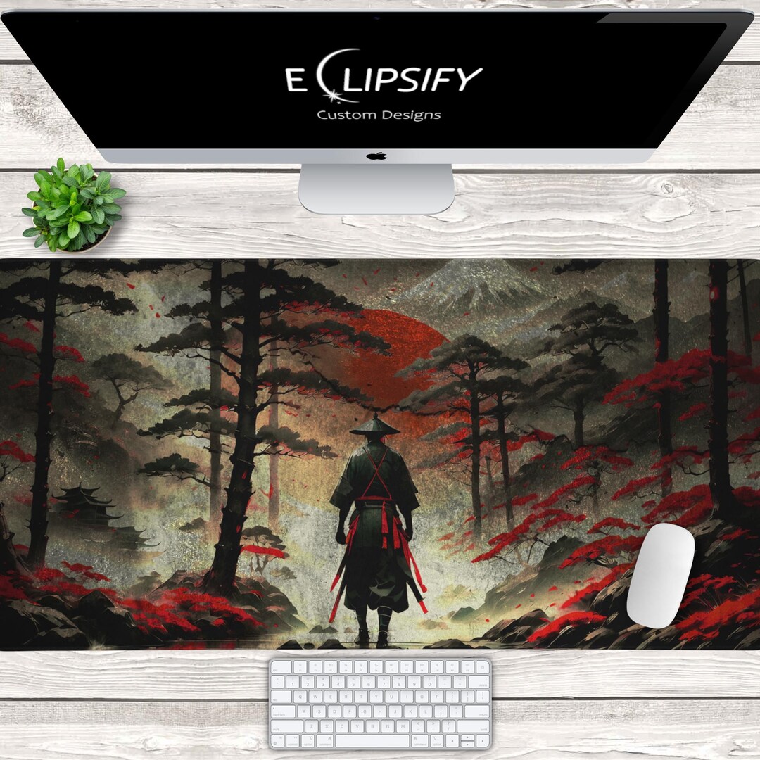 Japanese Samurai Mouse Pad, Japanese Desk Mat, Anime Mouse Pad ...