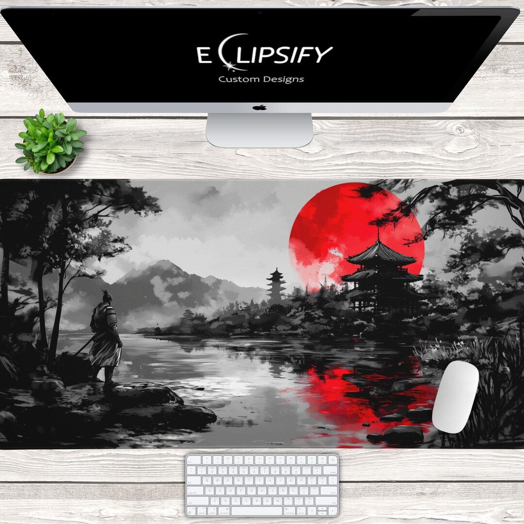 Japanese Samurai Mouse Pad, Japanese Desk Mat, Anime Mouse Pad ...