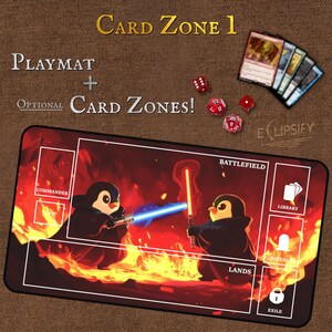 Skeleton Pirate TCG Playmat, Fantasy MTG Play Mat With Zones, Red, Fire ...