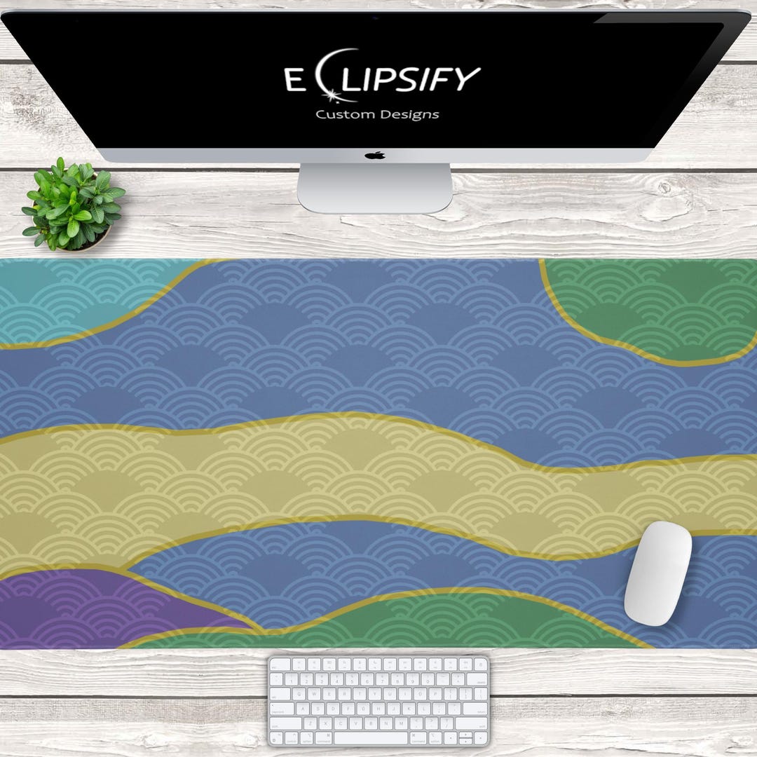 Wave Pattern Desk Mat, Waves Mouse Pad, Minimalist Mouse Pad, Beige ...