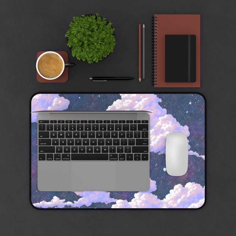 Pixel Art Clouds Mouse Pad Pixel Art Space Desk Mat Sunset - Etsy