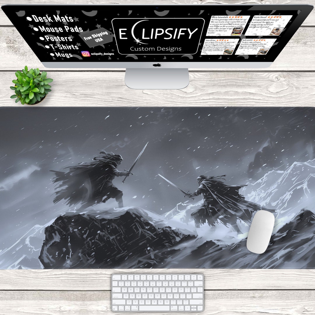 Fantasy Warrior Mouse Pad, Knights Desk Mat, Dungeons, TCG Play Mat ...