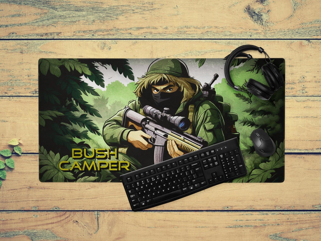 Sniper Bush Camper Mouse Pad, Sniper Desk Mat, Bush Camper, Video Game ...
