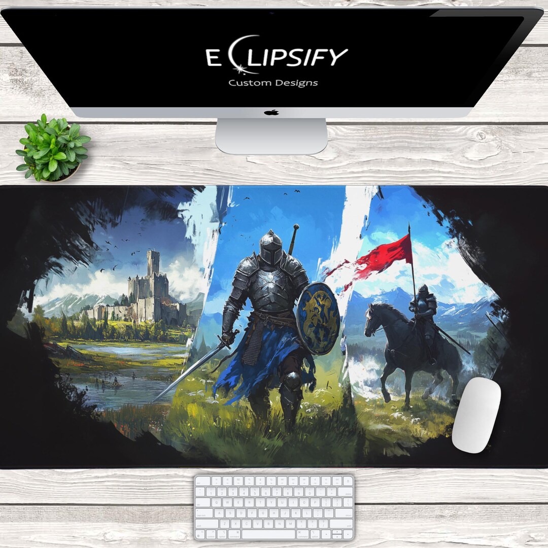 Knight Mouse Pad, Medieval Fantasy, Castle, Kingdom, Gaming Desk Mat ...