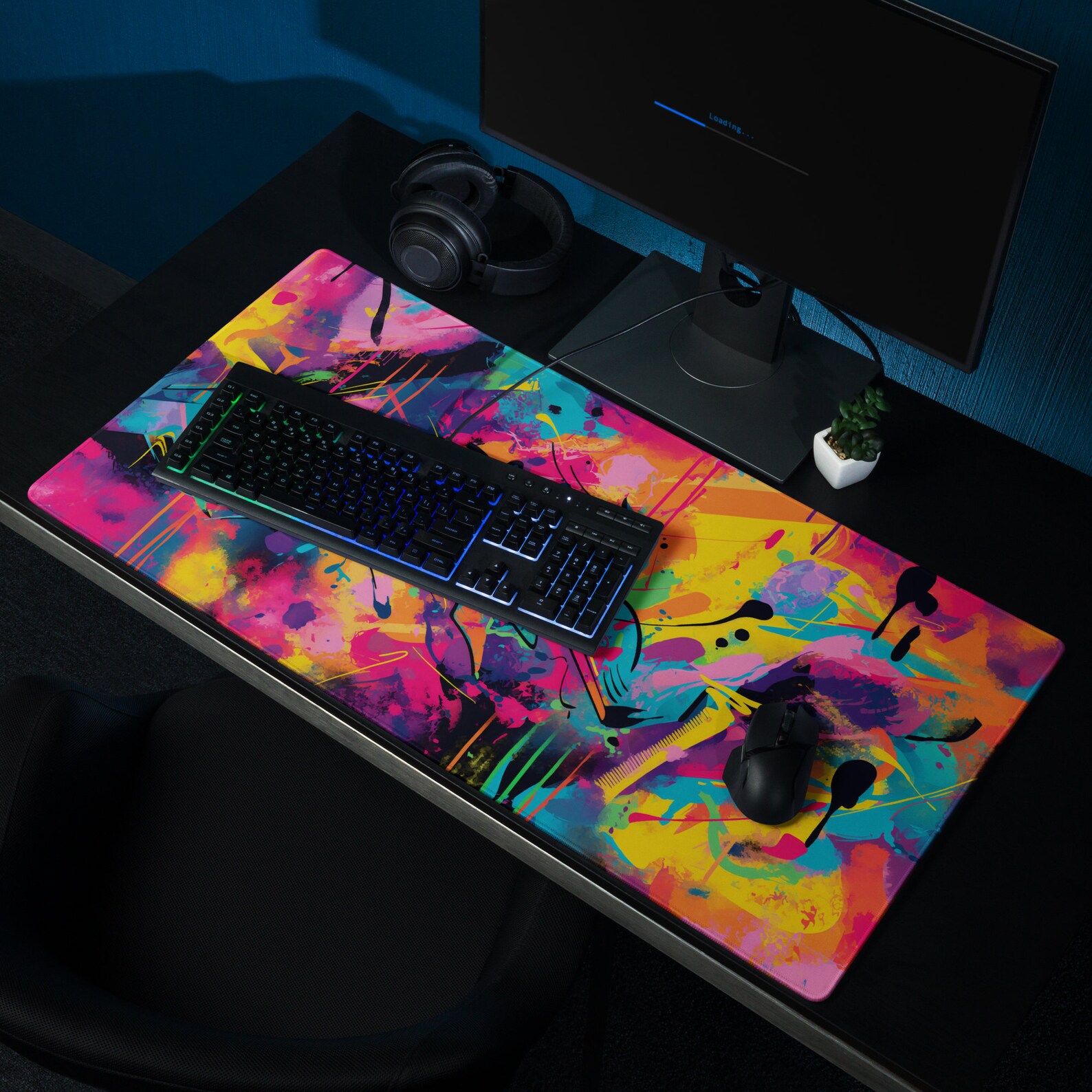 Graffiti Mouse Pad, Colorful Spray Splatter Desk Mats, Graffiti Ink ...