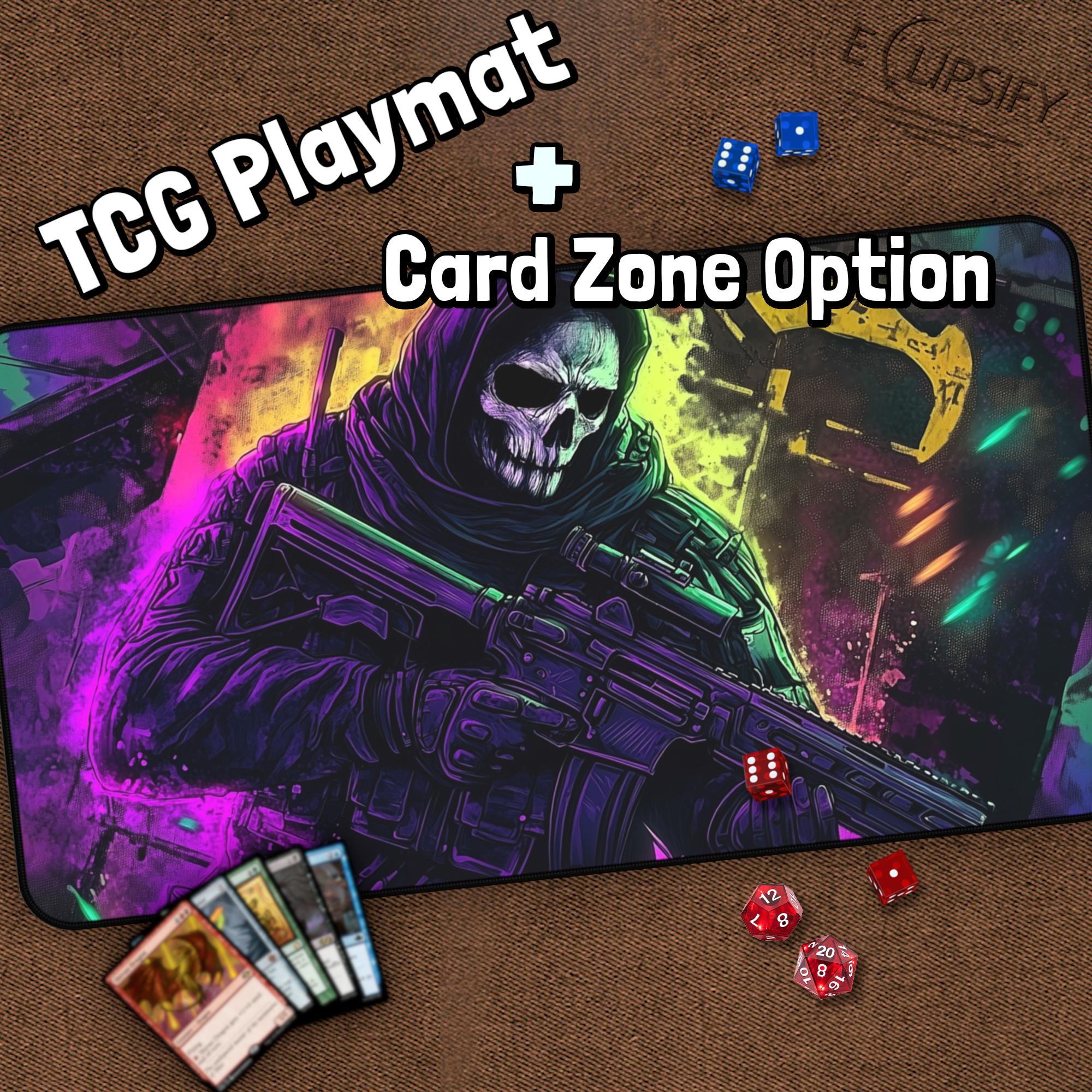 Black Ops TCG Playmat, Skull Soldier, Ghost MTG Desk Mat for Card ...