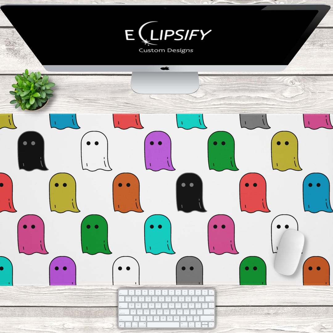 Ghost Mouse Pad, Ghost Desk Mat, Gothic, Horror Minimalist Desk Mat ...