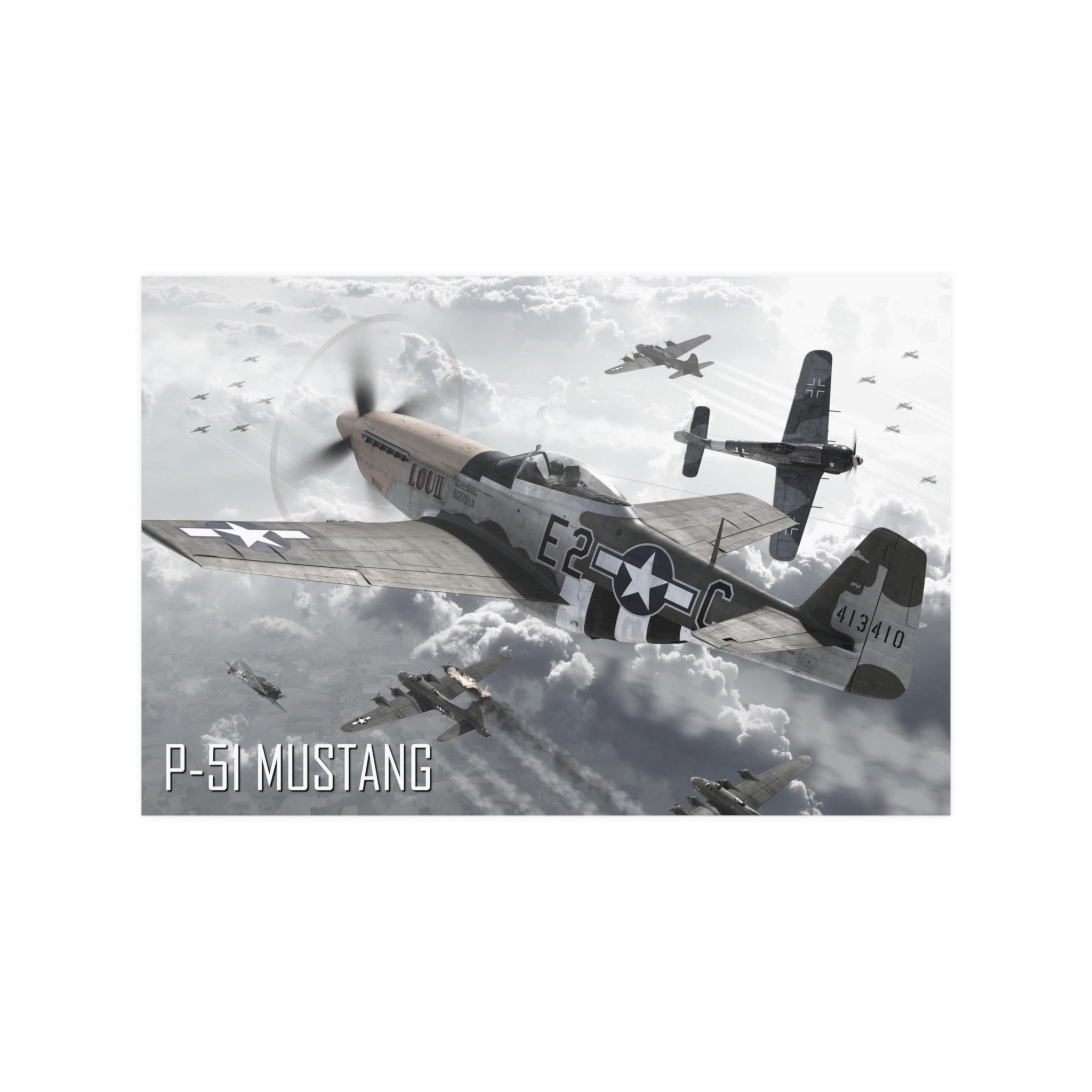 P-51 Mustang Plane Poster Print Aviation Poster Plane Wall - Etsy