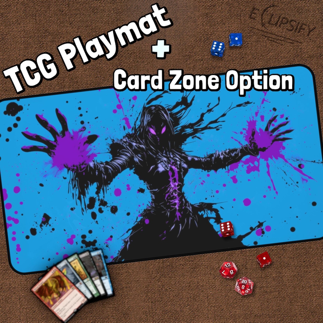 Magical Sorcerer TCG Playmat, Blue Magic, Wizard MTG Play Mat With ...