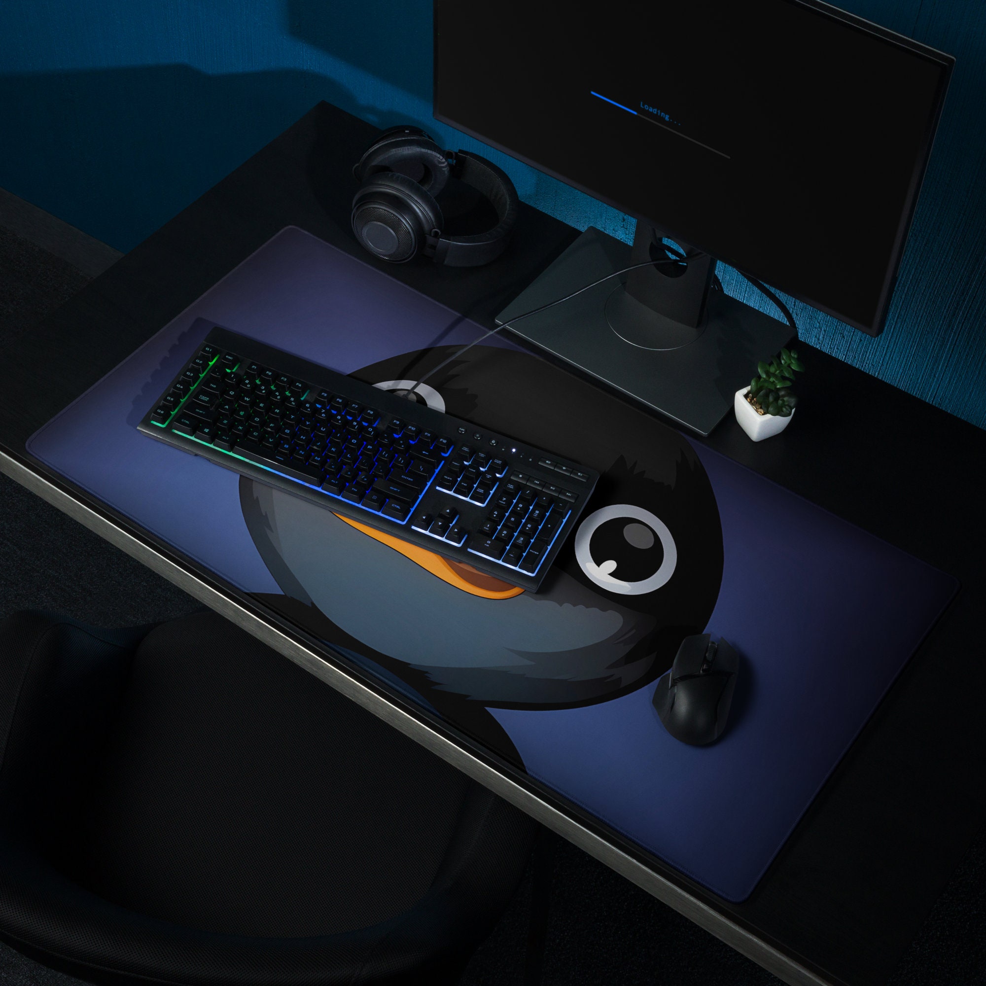 Penguin Funny Mouse Pad, Meme Desk Mat, Funny Mousepad, Blue Mouse Pad, Gaming Mouse Pad, Gaming ...