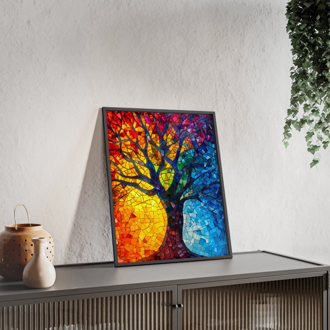 Stained Glass Tree of Life Print Tree of Life Poster, Yoga Art ...