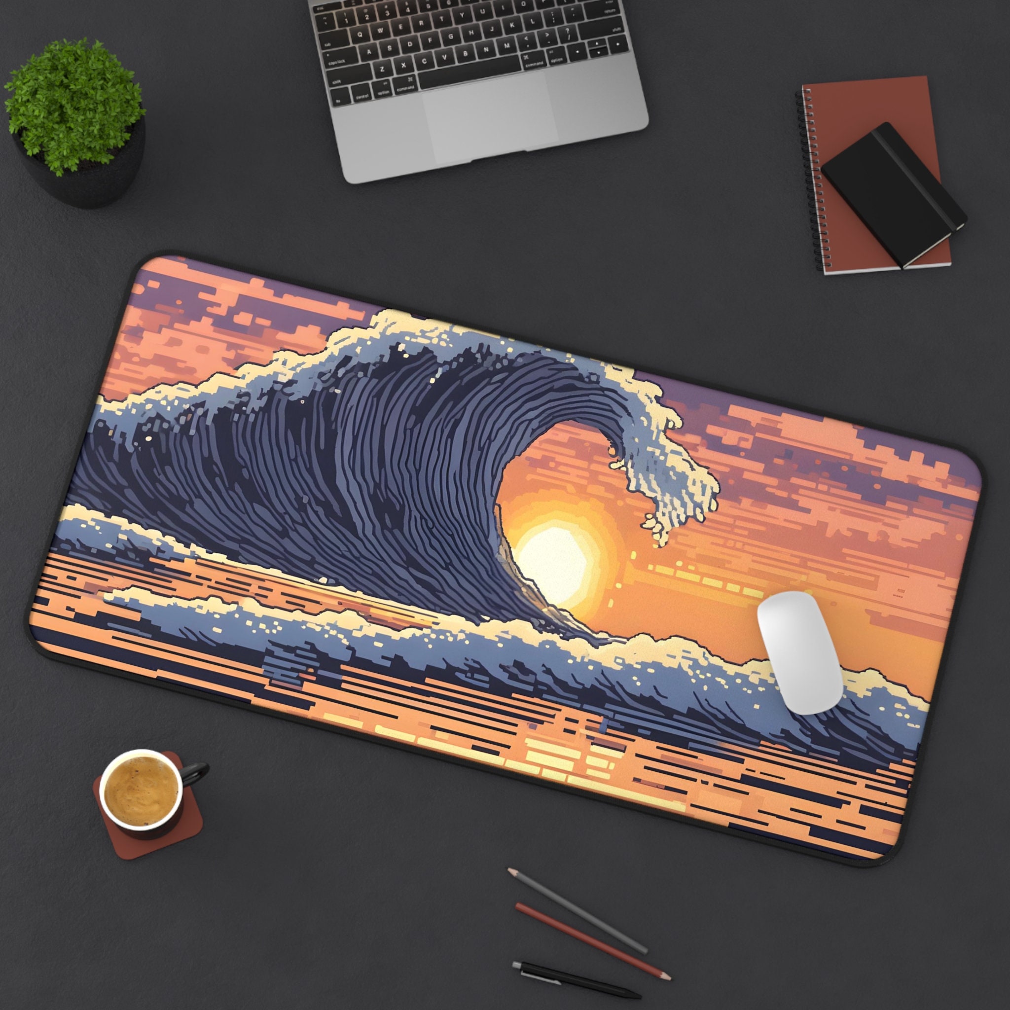 Pixel Art Great Wave Mouse Pad the Great Wave off Kanagawa - Etsy