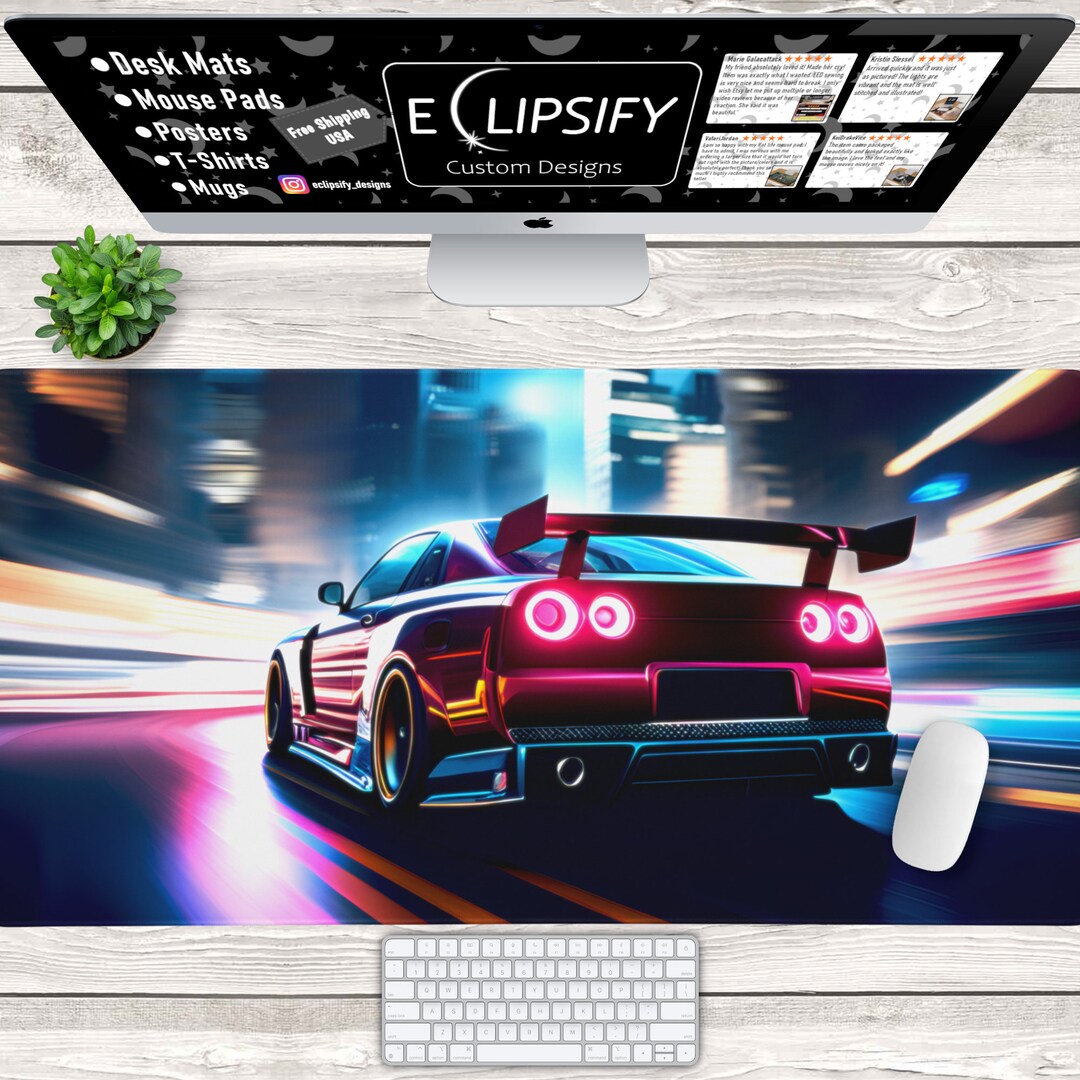 Skyline Car Mouse Pad, Car Desk Mat, Cool Large Mousepad, Custom Desk ...