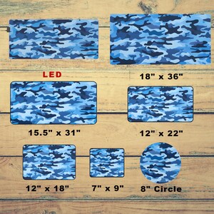 Blue Army Camo Desk Mat, Blue Army Camo Mouse Pad, Blue, Abstract ...