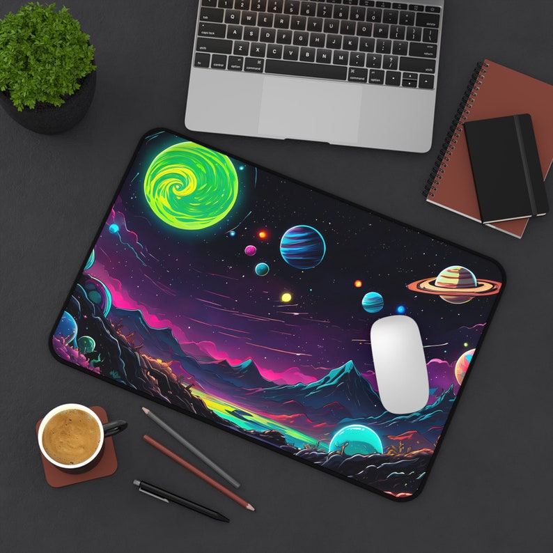 Space Planets Mouse Pad Space Desk Mat Galaxy Mouse Pad - Etsy