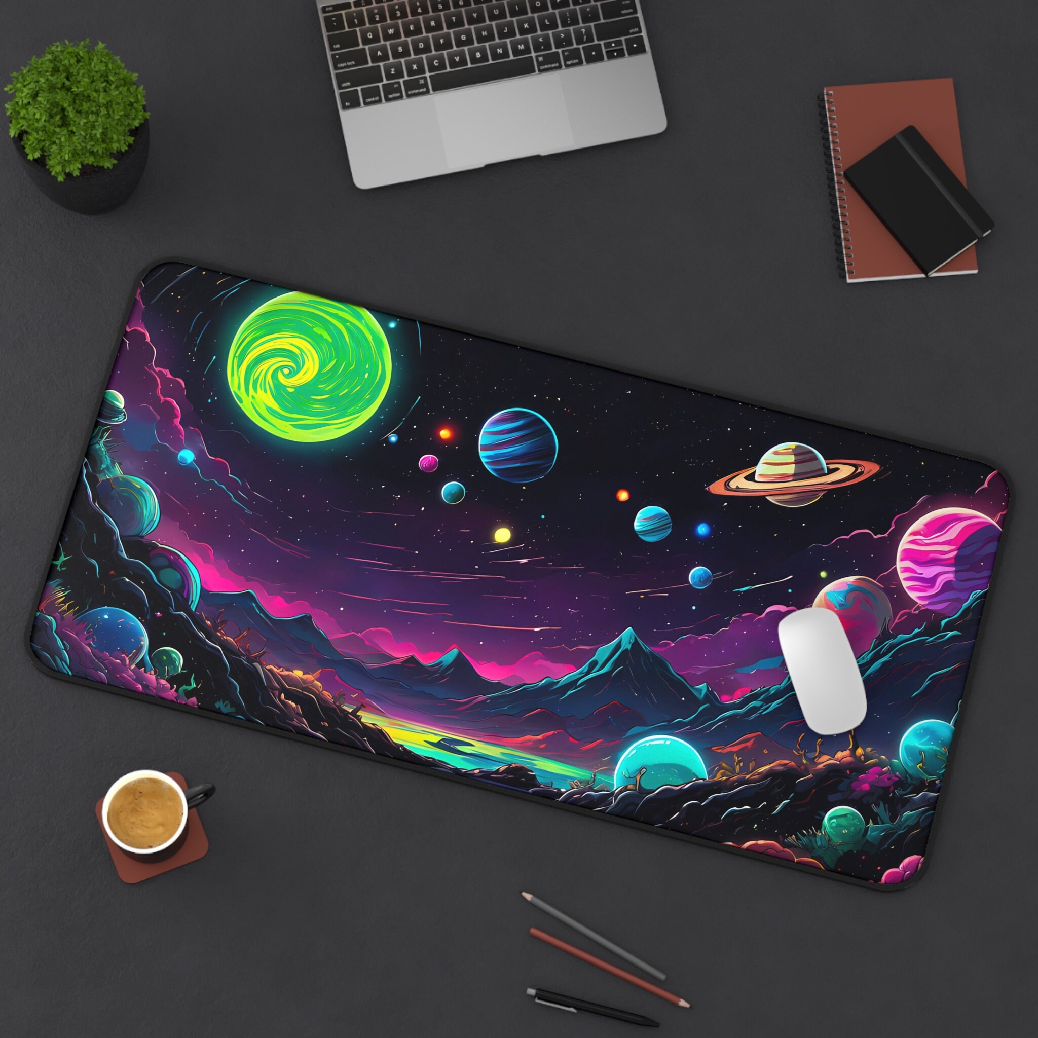 Space Planets Mouse Pad Space Desk Mat Galaxy Mouse Pad - Etsy