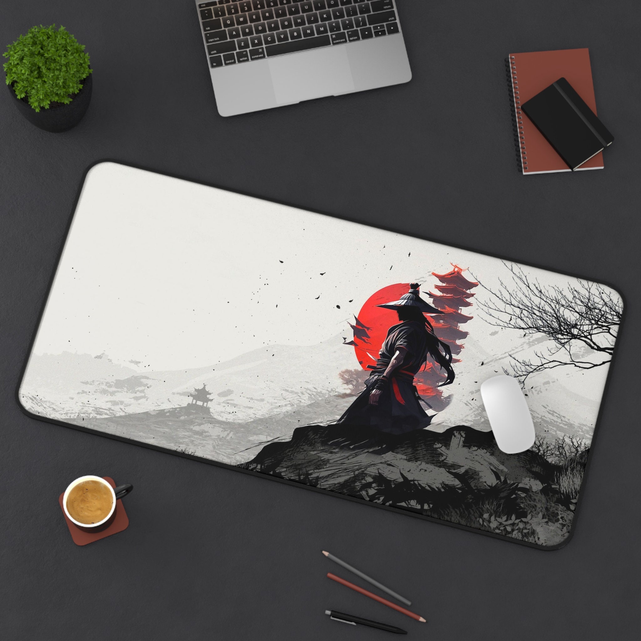 Japanese Samurai Mouse Pad Japanese Samurai Desk Mat - Etsy