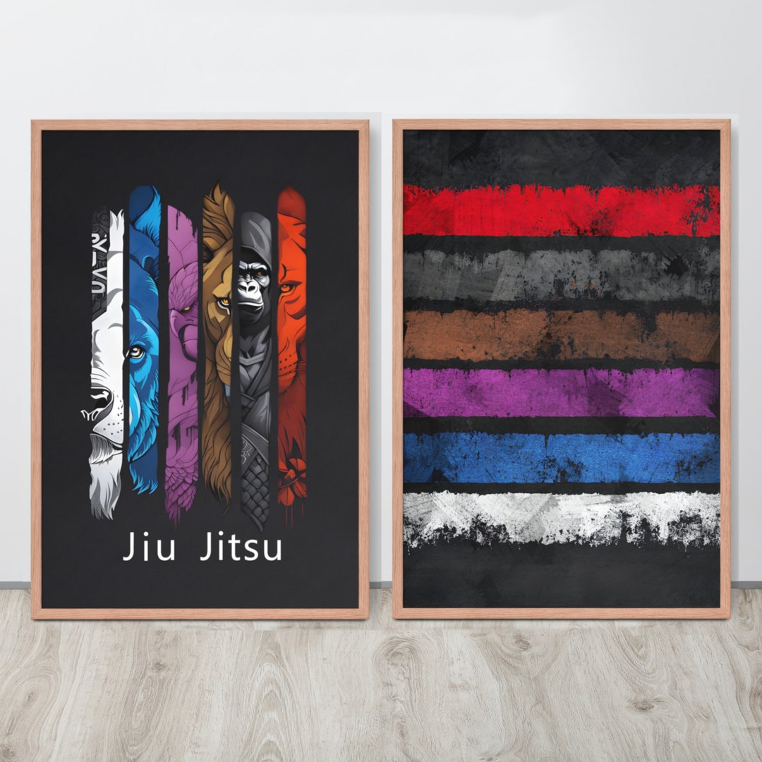 Bjj Poster Print, Jiu Jitsu Poster, Brazilian Jiu Jitsu Art, Bjj Belts Poster, Martial Arts ...