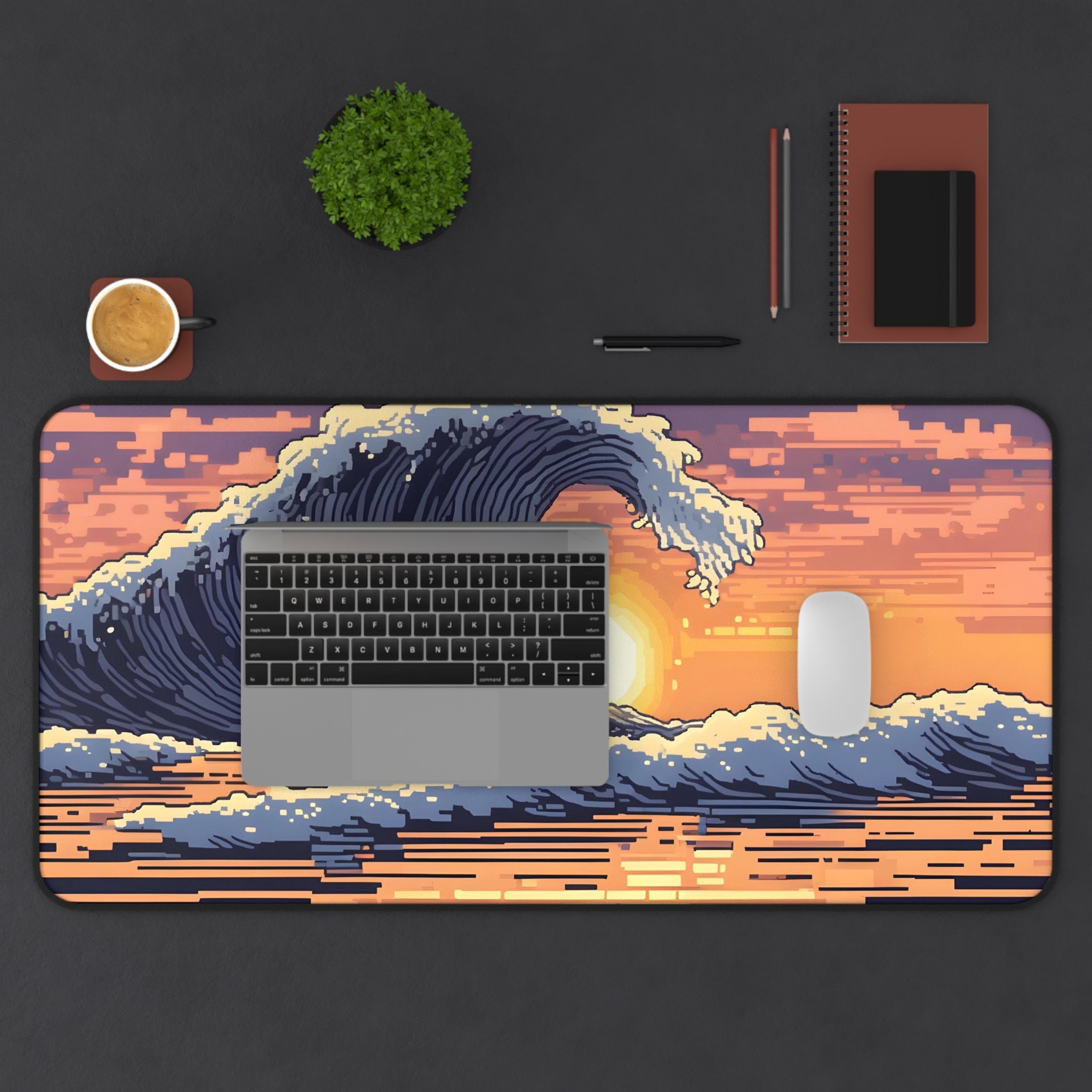 Pixel Art Great Wave Mouse Pad the Great Wave off Kanagawa - Etsy