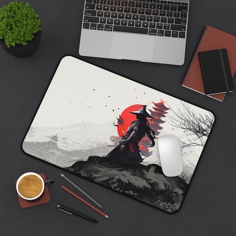 Japanese Samurai Mouse Pad Japanese Samurai Desk Mat - Etsy