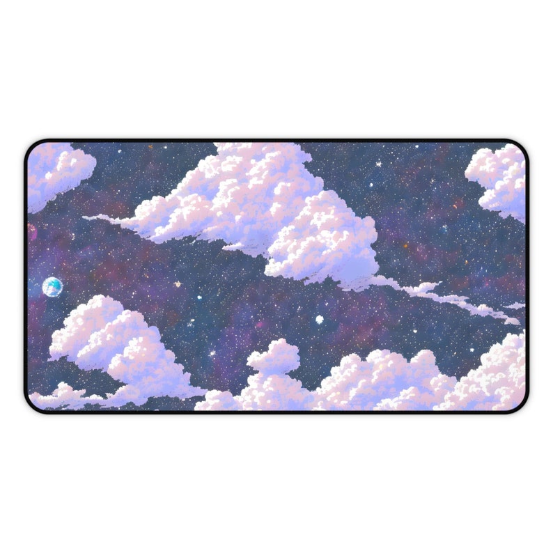 Pixel Art Clouds Mouse Pad Pixel Art Space Desk Mat Sunset - Etsy