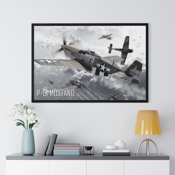 Mustang Plane Poster - Etsy