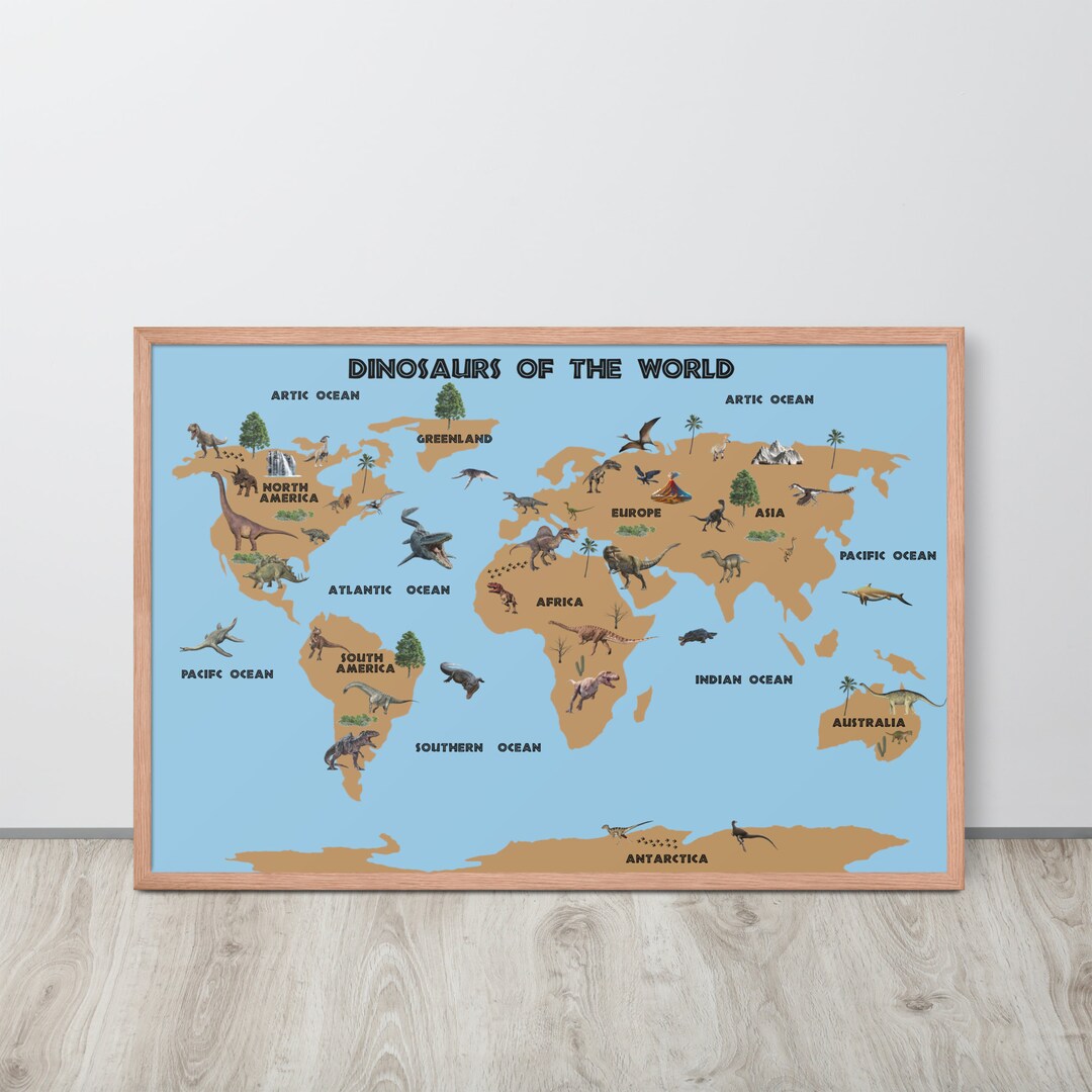 Dinosaurs of the World Wall Art, Jurassic Home Decor, Dinosaur Wall ...