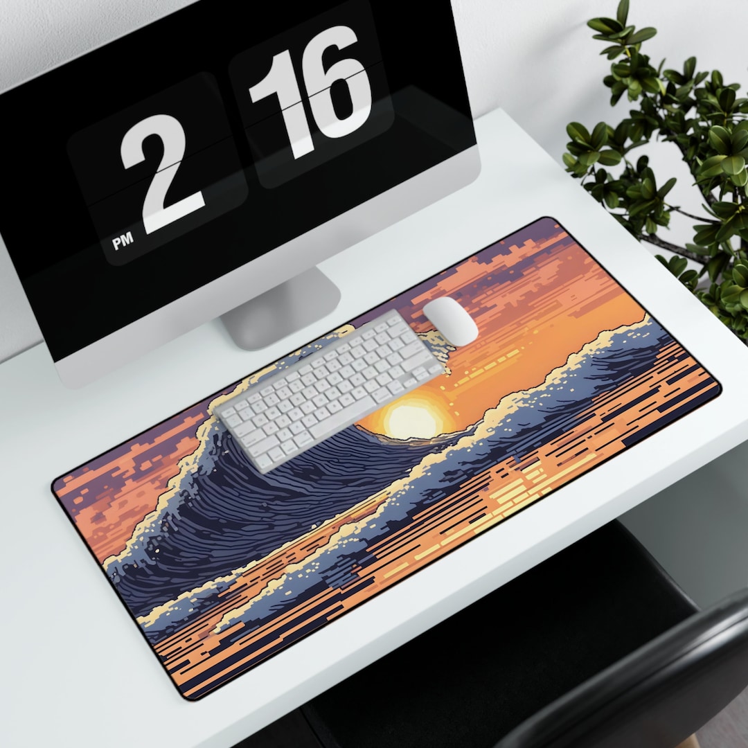 Pixel Art Great Wave Mouse Pad the Great Wave off Kanagawa - Etsy