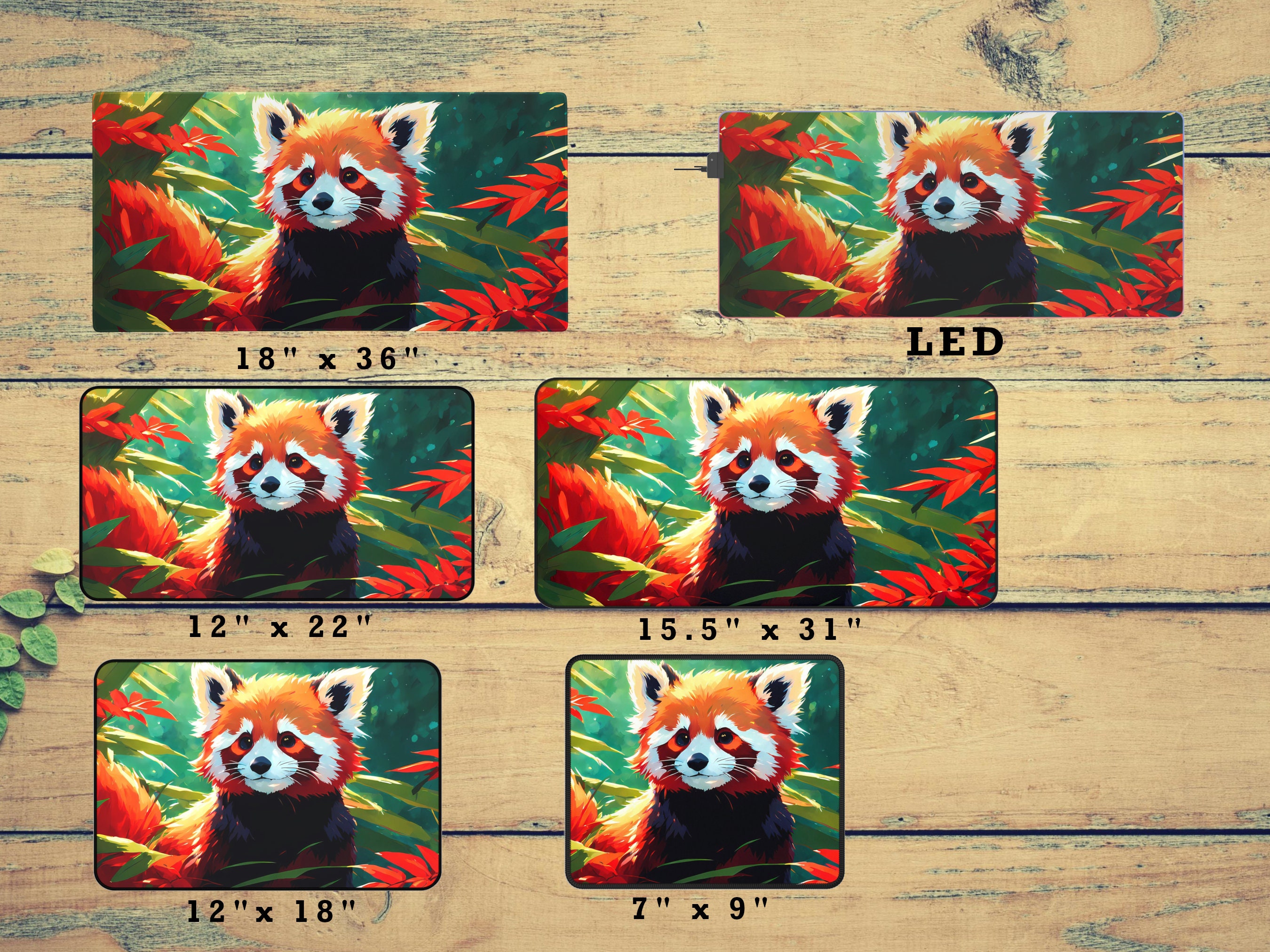 Red Panda Mouse Pad, Kawaii Desk Mat, Red Panda Desk Mat, Animal Mouse ...