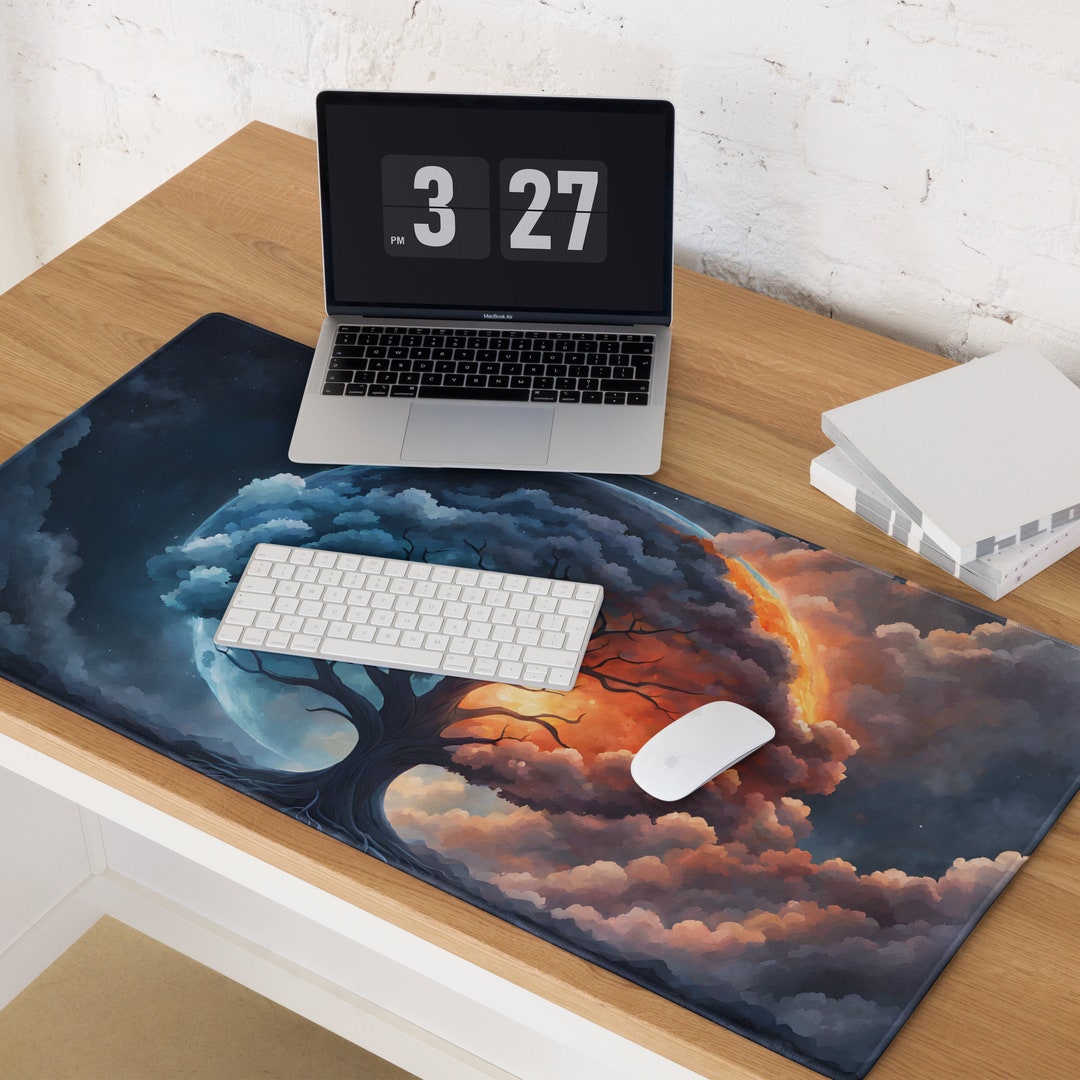 Tree of Life Mouse Pad, Tree of Life Desk Mat, Blue Mouse Pad, Blue ...